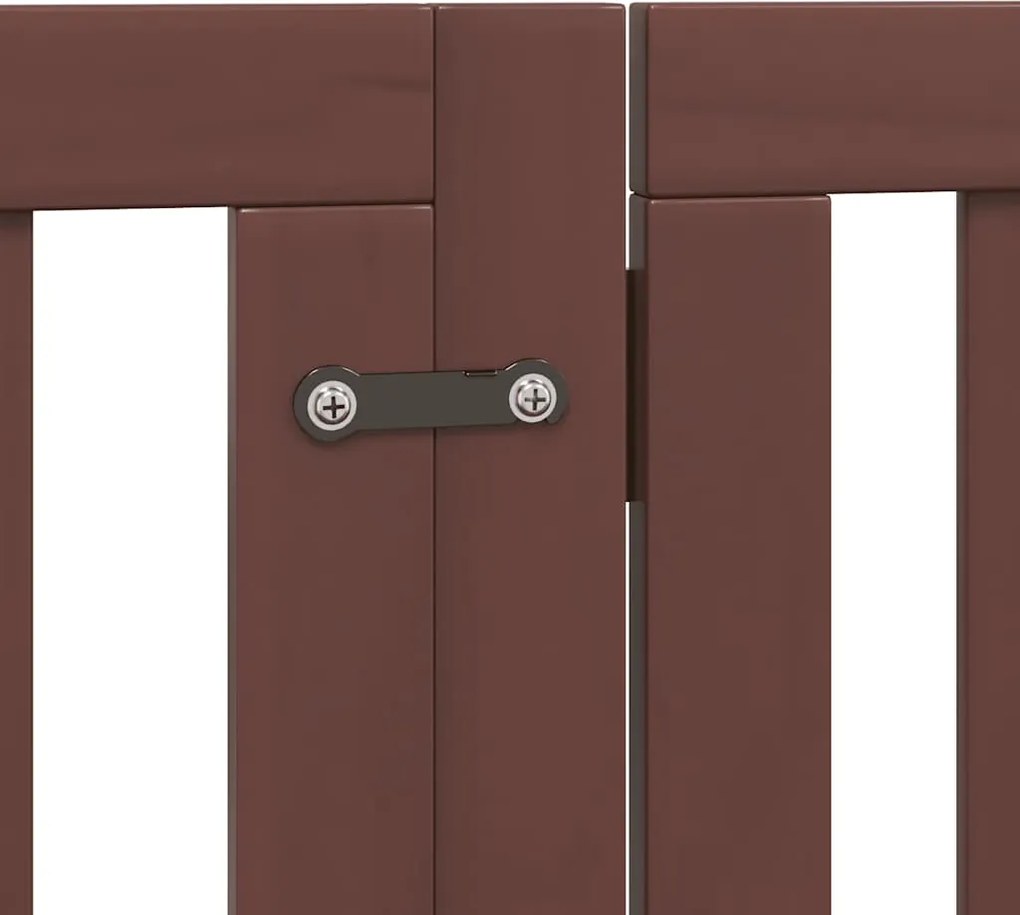 Zábrana pro psy s dvířky skládací 15 panelů hnědá 750 cm topol 3155664