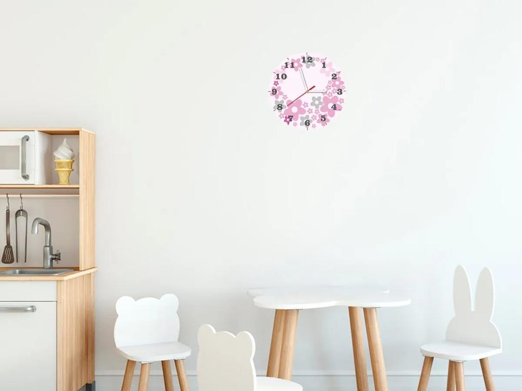Gario Dětské hodiny Růžové kvítky Rozměry: 30 x 30 cm