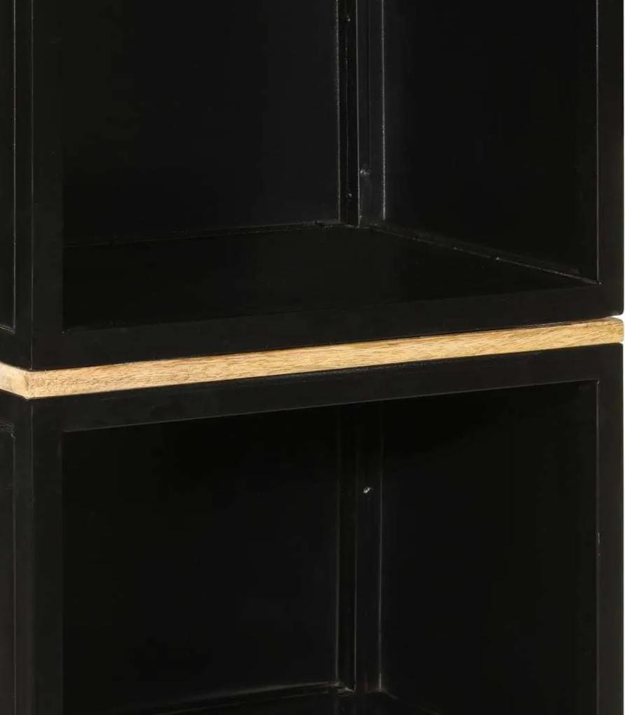 vidaXL Koupelnová skříňka 40 x 27 x 180 cm železo a masivní mangovník [3217108] Barva: Černá