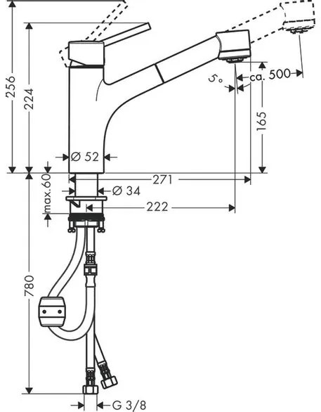 Hansgrohe páková kuchyňská baterie Talis M52,  32841000