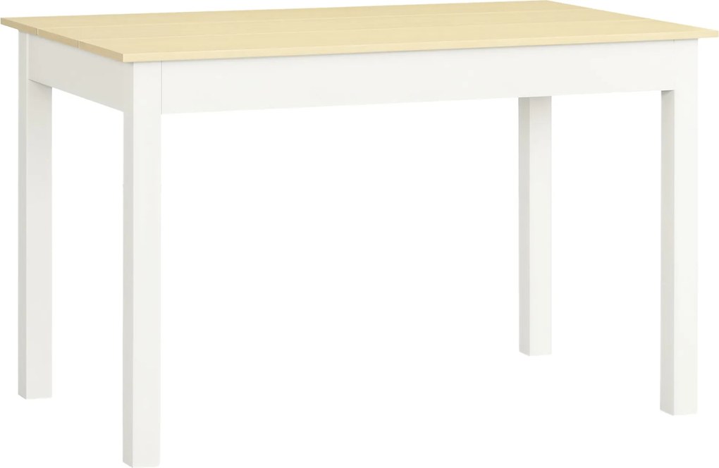 HOMCOM Jednoduchý Jídelní Stůl pro 4-6 Osob, Obdélníkový Moderní Kuchyňský Stůl s Dřevěnou Melaminovou Deskou, Nosnost 50 kg, Dub a Bílá | Aosom