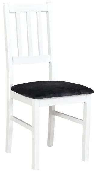 Drewmix jídelní sestava DX 42 odstín dřeva (židle + nohy stolu) bílá, odstín lamina (deska stolu) sonoma, potahový materiál látka
