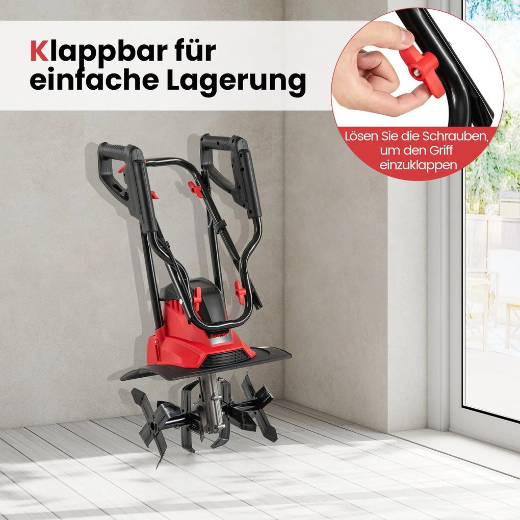 Costway Elektrický kultivátor 1200 W | Pracovní šířka 36 cm | Pracovní hloubka