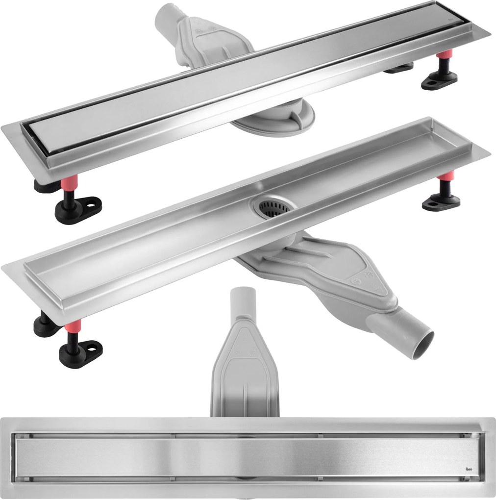 Rea Neox Superflow, odtokový žlab 50cm, broušená ocel, REA-G8963