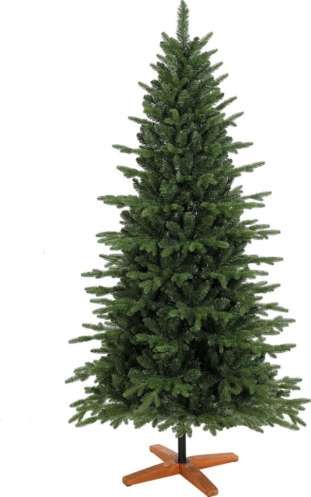 HOMCOM Umělý vánoční stromek, skládací dřevěný stojan, 1438 špiček, 180 cm, zelený