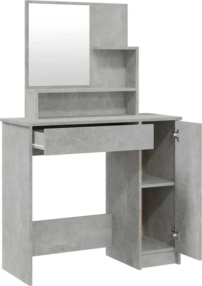 Toaletní stolek sada betonově šedý 86,5 x 35 x 136 cm 3114150
