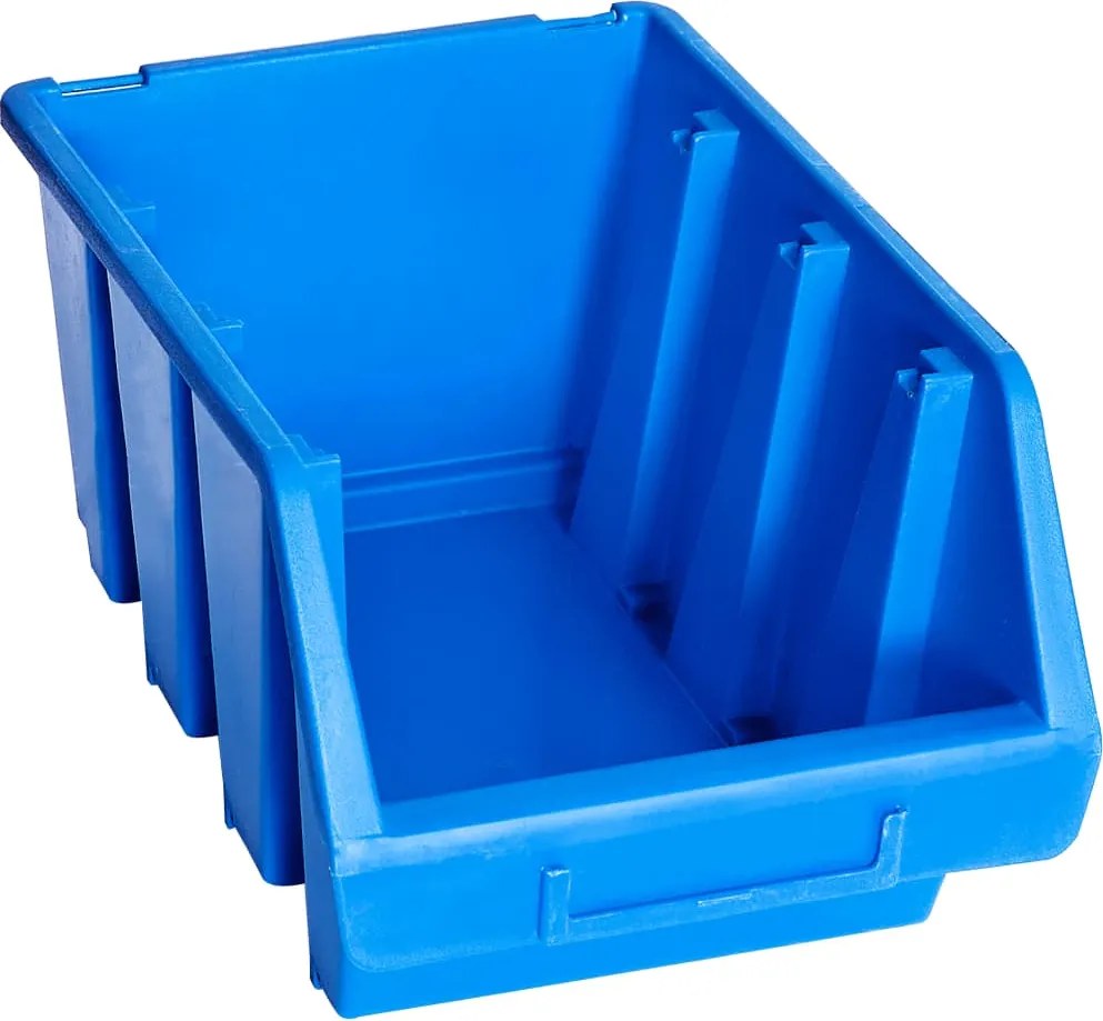 Stohovatelné úložné zásobníky 20 ks modré plast 146285