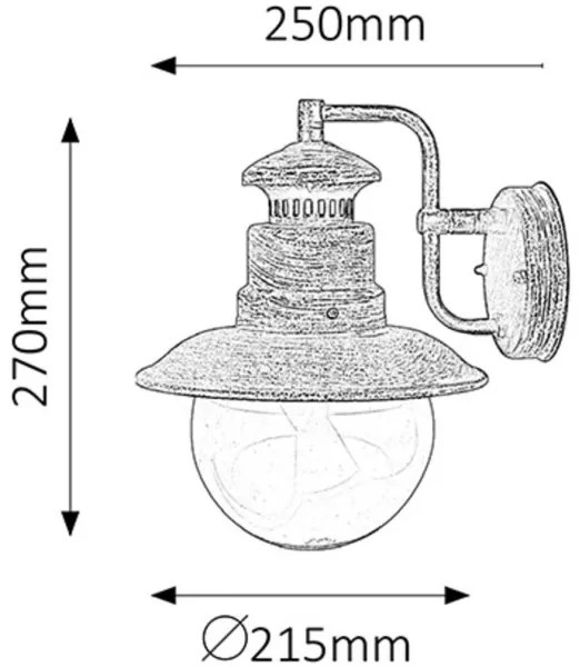 Rabalux 8163 - Venkovní nástěnné svítidlo ODESSA 1xE27/60W IP44