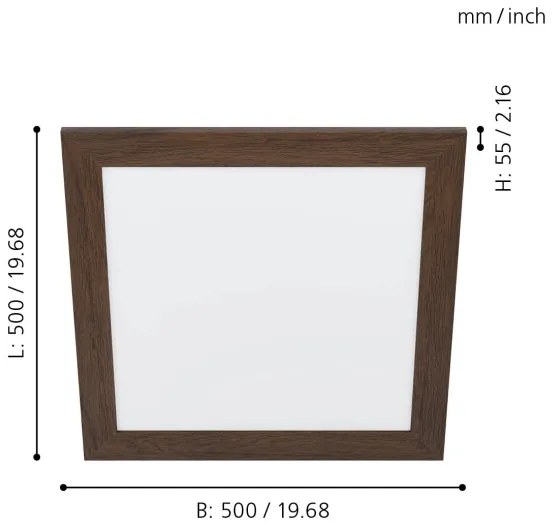 Eglo 99474 - LED Stropní svítidlo PIGLIONASSO LED/20W/230V 500x500 mm