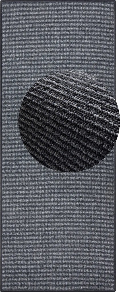 Kusový koberec Bouclé 104435 Anthracite, 80x200, šedá, chodba / predsieň, BT Carpet