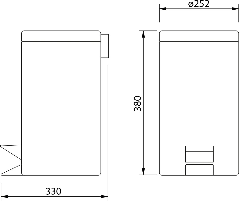 Aqualine Aqualine, SIMPLE LINE odpadkový koš kulatý 12l, černá mat, 26112
