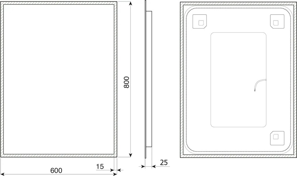 Sapho, TAURI LED podsvícené zrcadlo 60x80cm