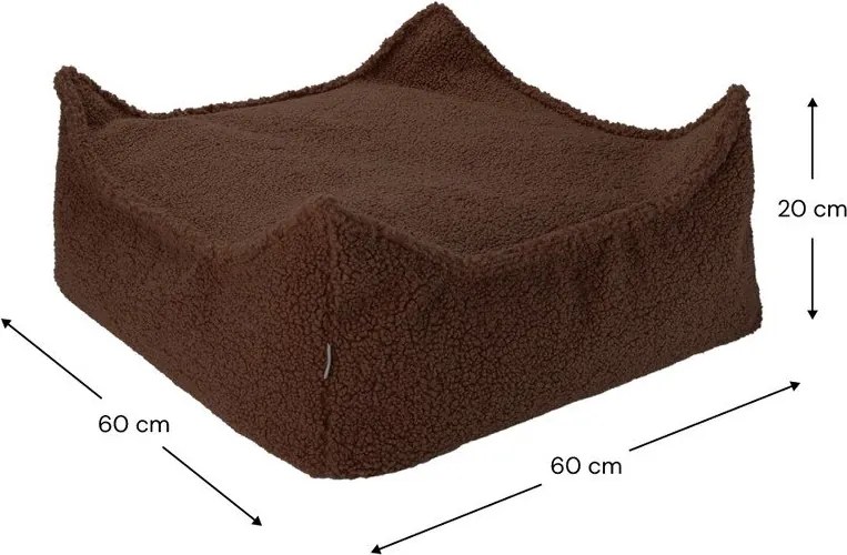 Tmavě hnědý dětský sedací vak z textilie bouclé Warm Hazel – Wigiwama
