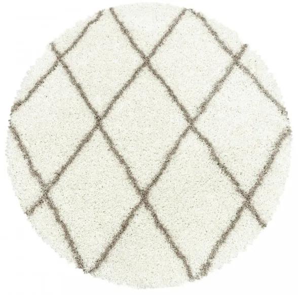 Kusový koberec Alvor shaggy 3401 cream (Varianta: Kruh průměr 120 cm)