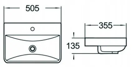 Mexen DAGNA UMYVADLO, 50x35 CM, BÍLÁ, 21995100