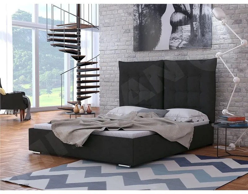 Čalouněná postel Simon, Rozměr postele: 140 x 200 cm, Potah:: Baku 2901, Další možnosti: s rolovaným roštem