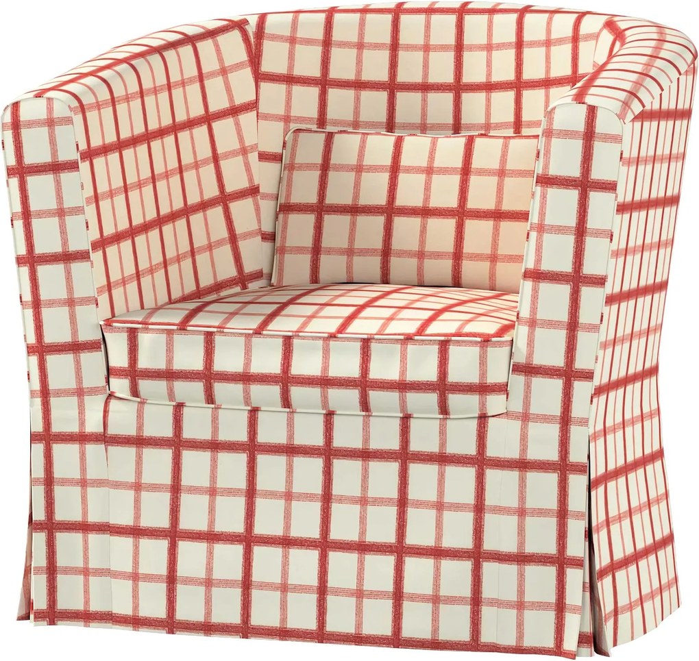 Potah na křeslo IKEA Ektorp Tullsta barva červená látka vzorované