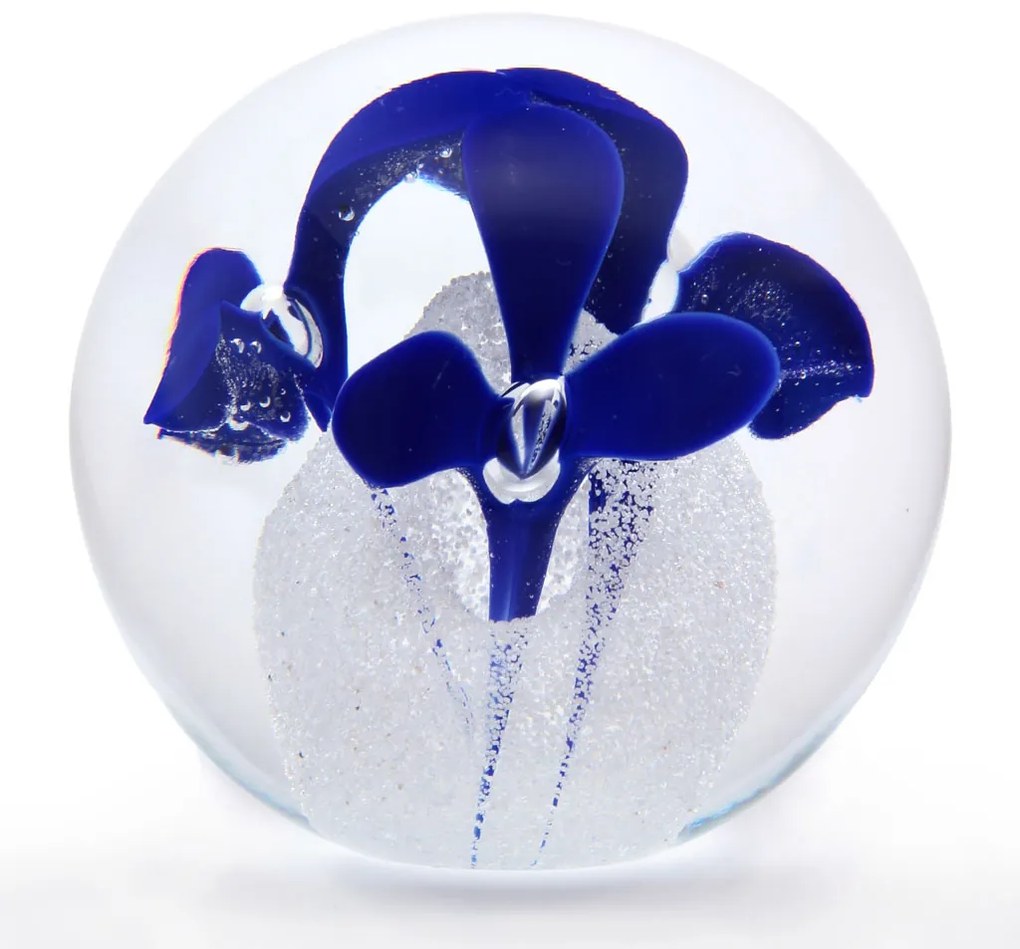 Skleněné těžítko - dekor 04, Modrá světlá, 10 cm | České sklo od Artcristal Bohemia