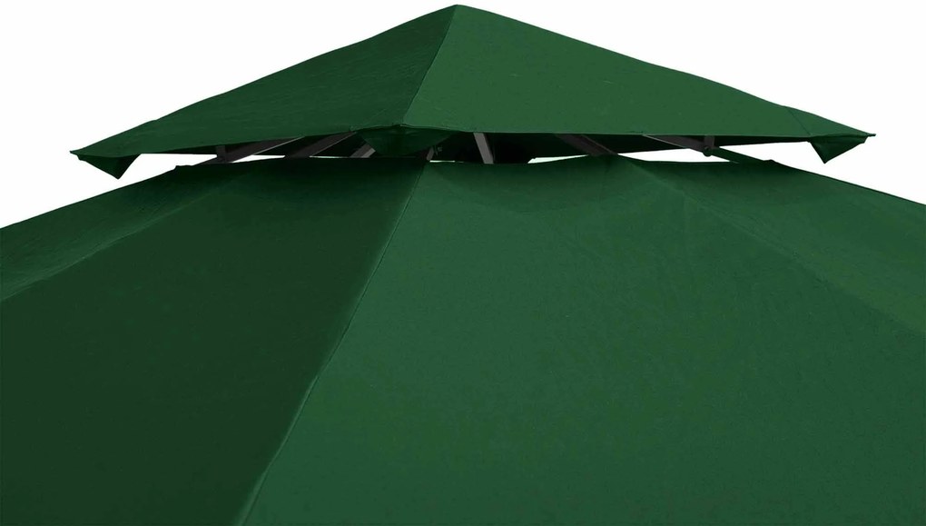 Náhradní střecha altánu Outsunny 3x3m uhlíkově šedý polyester odpuzující vodu pro kovové a zahradní altány