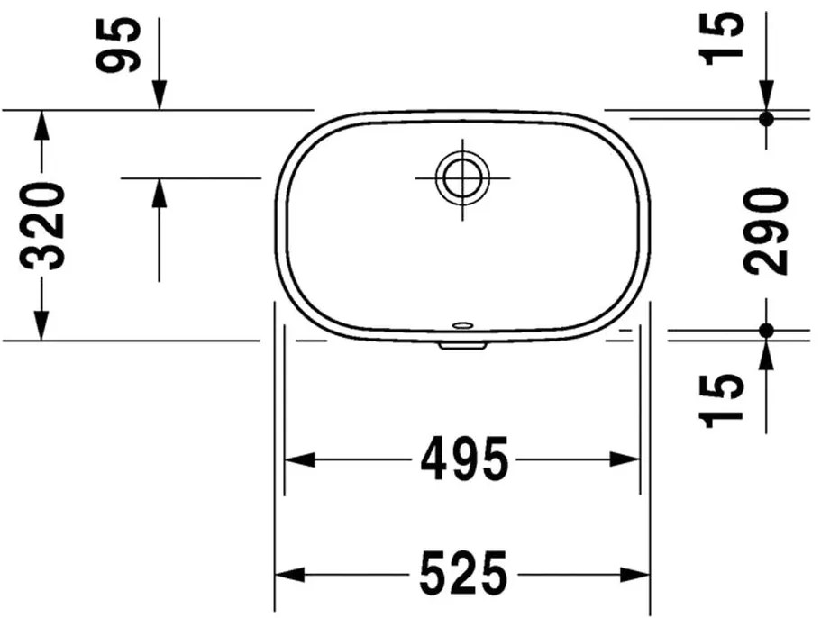 Duravit D-Code - Vestavěné umyvadlo, hladké, 495 x 290 mm, bílé 0338490000