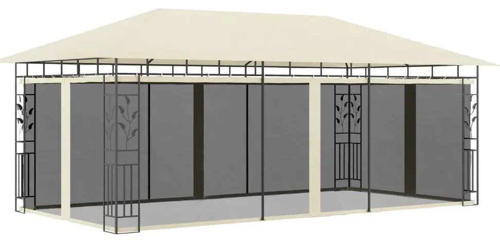 Altán s moskytiérou 6 x 3 x 2,73 m krémový