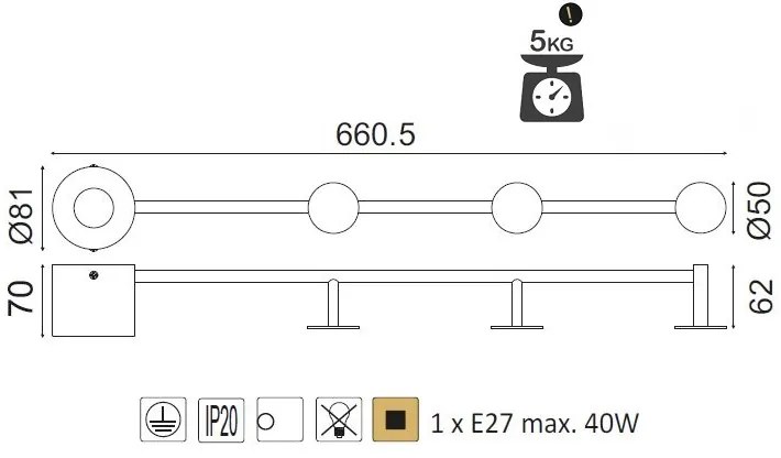 ACA DECOR Nástěnné svítidlo VALENTINO max. 40W/230V/E27/IP20, bílé