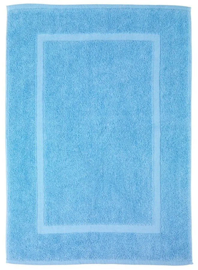 Modrá bavlněná koupelnová předložka Wenko Serenity, 50 x 70 cm