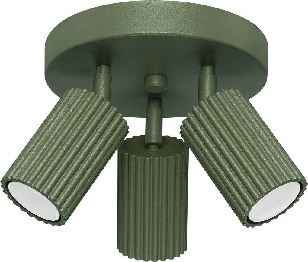 Sollux Lighting Stropní svítidlo KARBON 3P olivově zelené