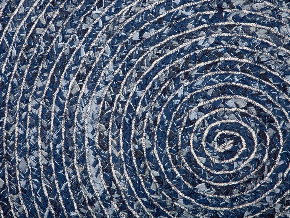 Kulatý džínový koberec ⌀ 140 cm tmavě modrý BULUCA Beliani
