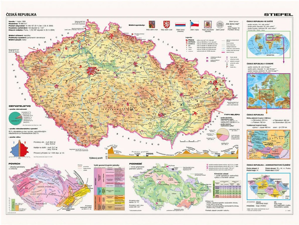 DINO Puzzle Mapy České republiky 97x69cm skládačka 2000 dílků dn561281