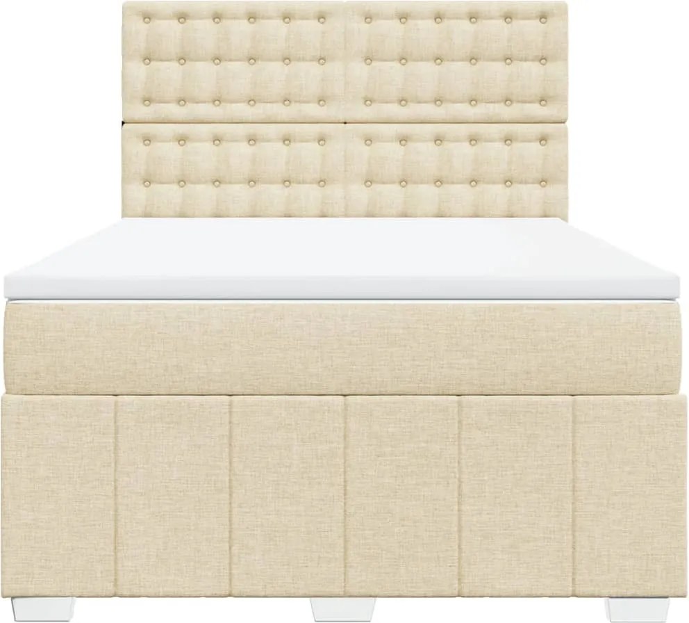 Box spring postel s matrací krémová 140x200 cm textil 3291710