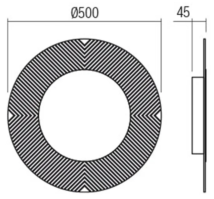 Redo 01-2689 nástěnné LED svítidlo Tatoo pískově černé, 14W, 3000K, ø50cm