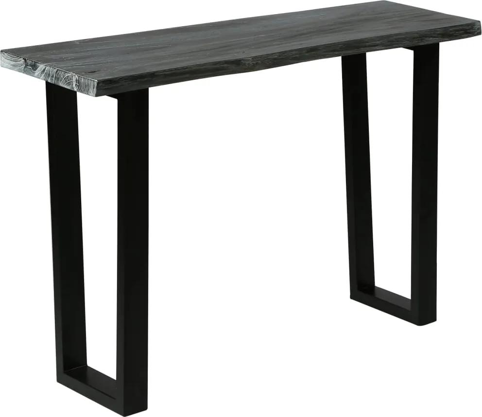 Konzolový stolek z masivního dřeva mindi - šedý | 110x35x75 cm