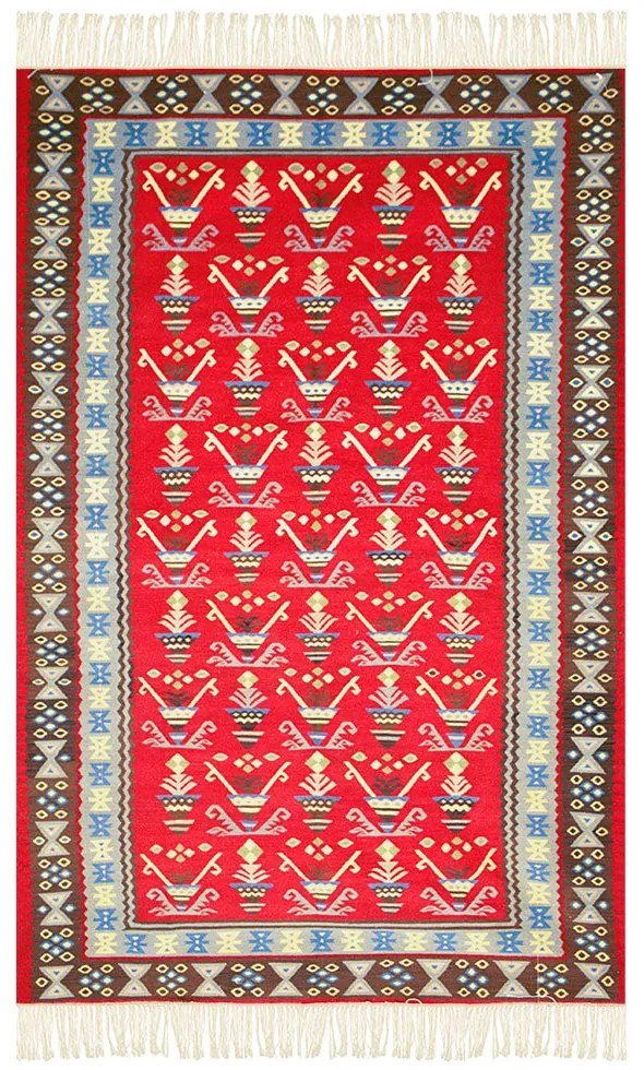 Vlněný Kilim XII - Kytky v květináči
