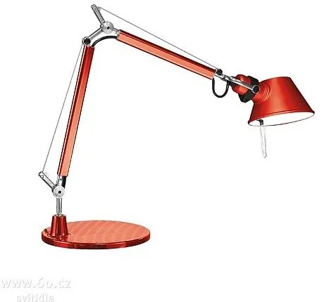 Artemide A011810 Tolomeo Micro tavolo, červená stolní lampa, 1x46W E14, 45+37cm