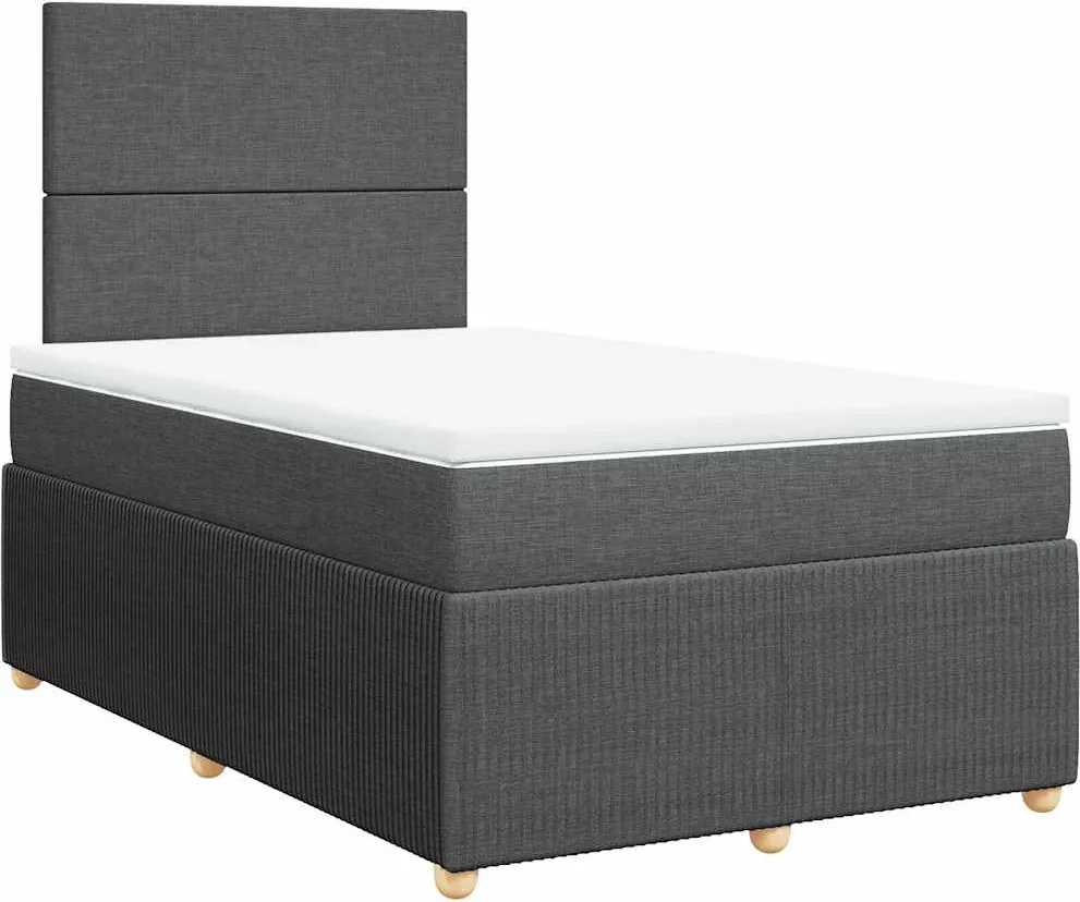 Box spring postel s matrací tmavě šedá 120x200 cm textil 3294317
