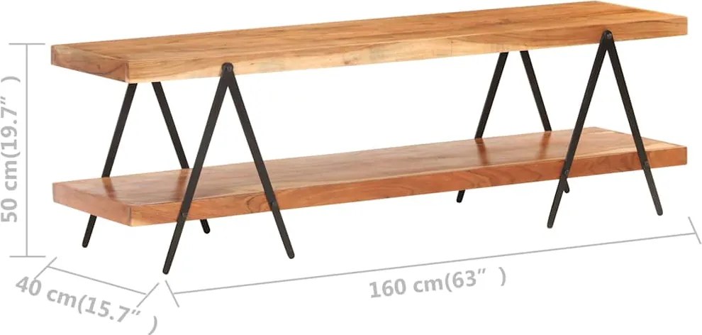 TV stolek 160 x 40 x 50 cm masivní akáciové dřevo 320500