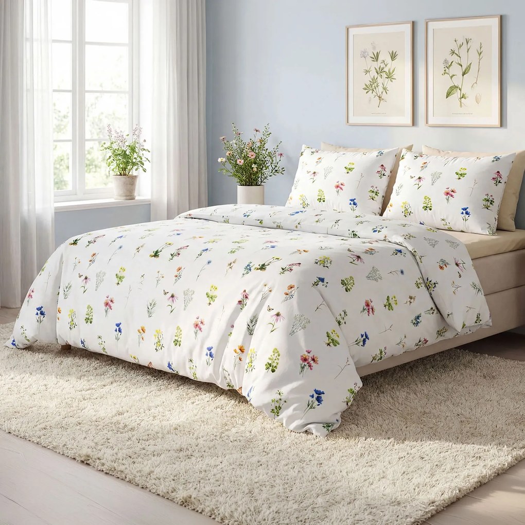 Bavlněné povlečení Voňavá louka Velikost: atypický 240 x 220 + 2 x 70 x 90