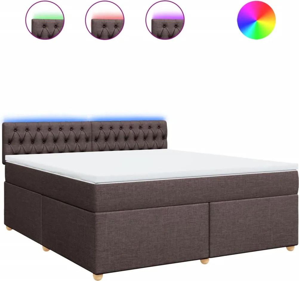 Box spring postel s matrací tmavě hnědá 180x200 cm textil 3289069
