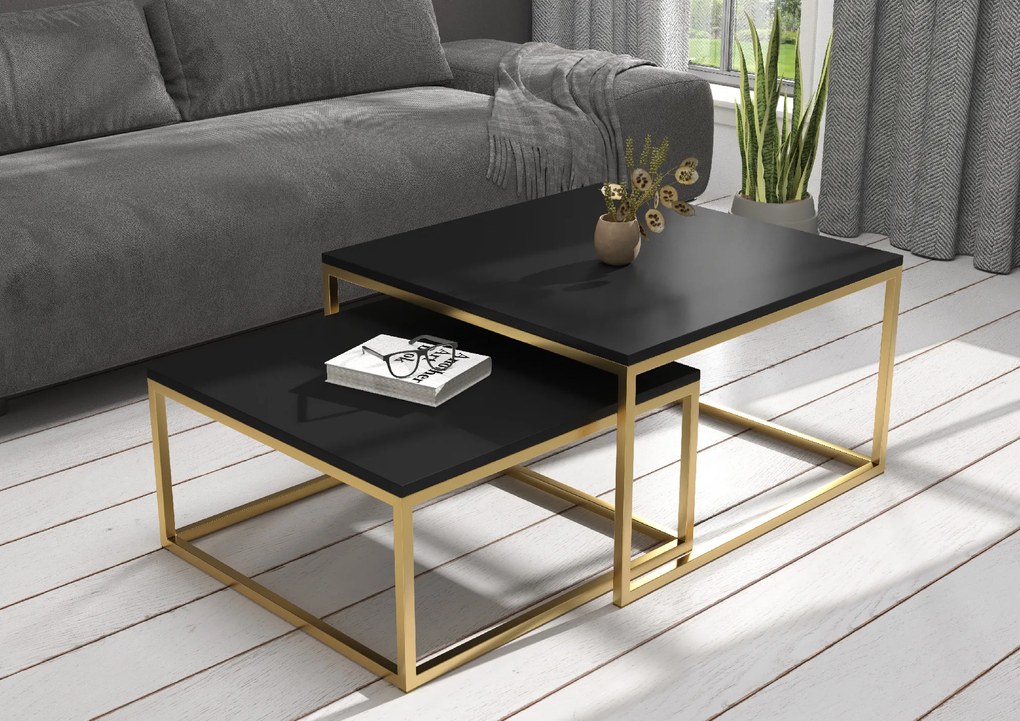 ADRK Furniture Konferenční stolek 2v1 KAMA CT-KAM-G-B