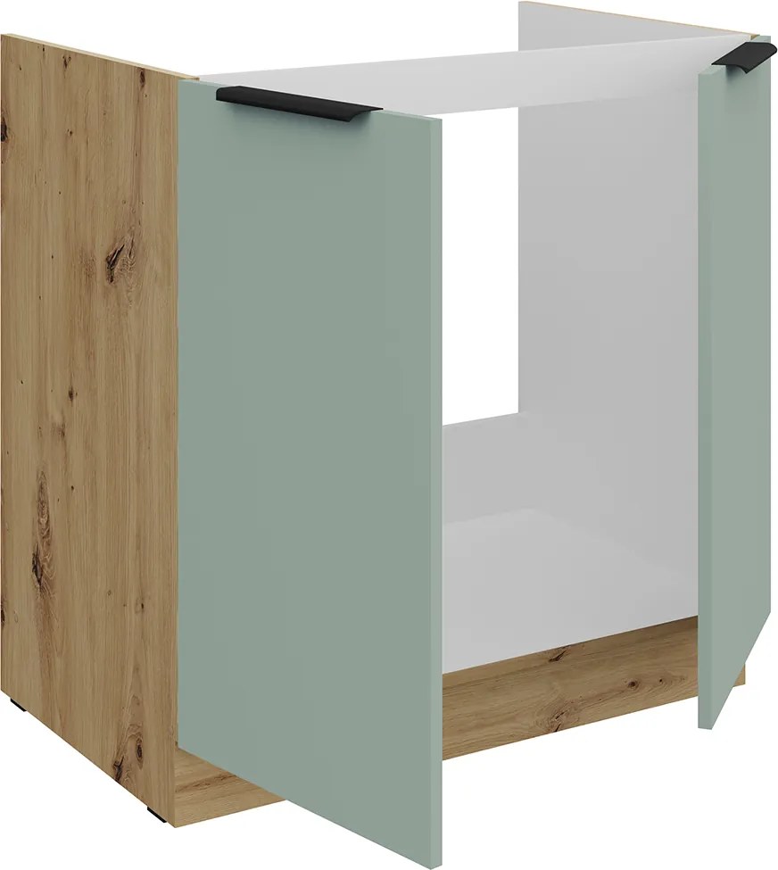 ARIA st | dolní skříňka 80 ZL 2F dřezová | 80 cm | ANTI FINGERPRINT povrch | artisan/aquamarine