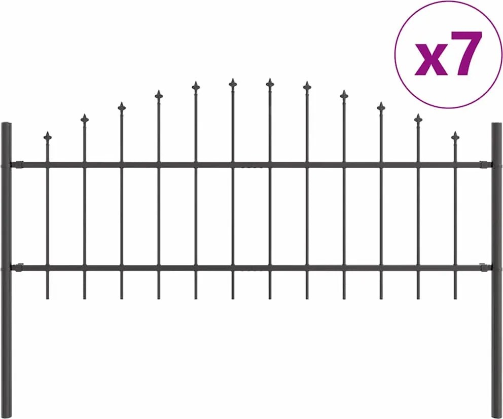 Zahradní plot WOERDEN 7 ks 170 x 115 cm Práškově lakovaná ocel 3360124