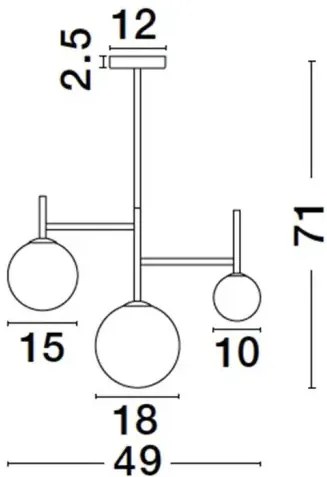 Designové stropní svítidlo Licato 49 černé