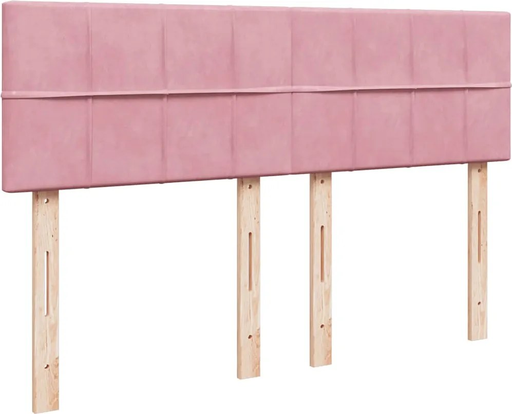 Box spring postel s matrací růžová 140x200 cm samet 3287763