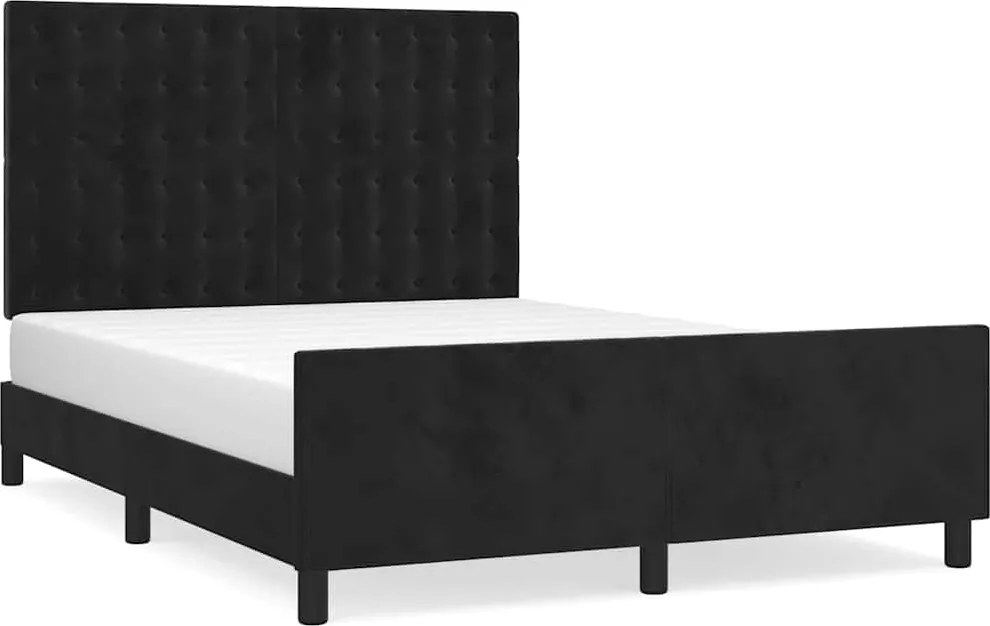Rám postele bez matrace černý 140 x 190 cm samet 3125997