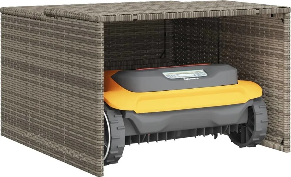 vidaXL Garáž pro robotickou sekačku 86x90x52/57 cm polyratan [365404] Barva: Hnědá