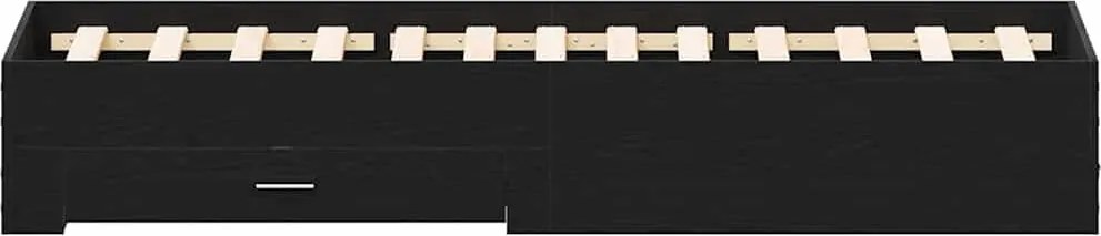 Rám postele se zásuvkou Černý dub 120 x 200 cm Kompozitní dřevo 3333971