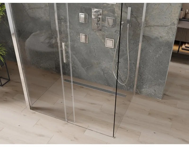 Mexen Omega 3-stěnový sprchový kout 110x80 cm, 8mm čiré sklo - chromový profil, 825-110-080-01-00-3S