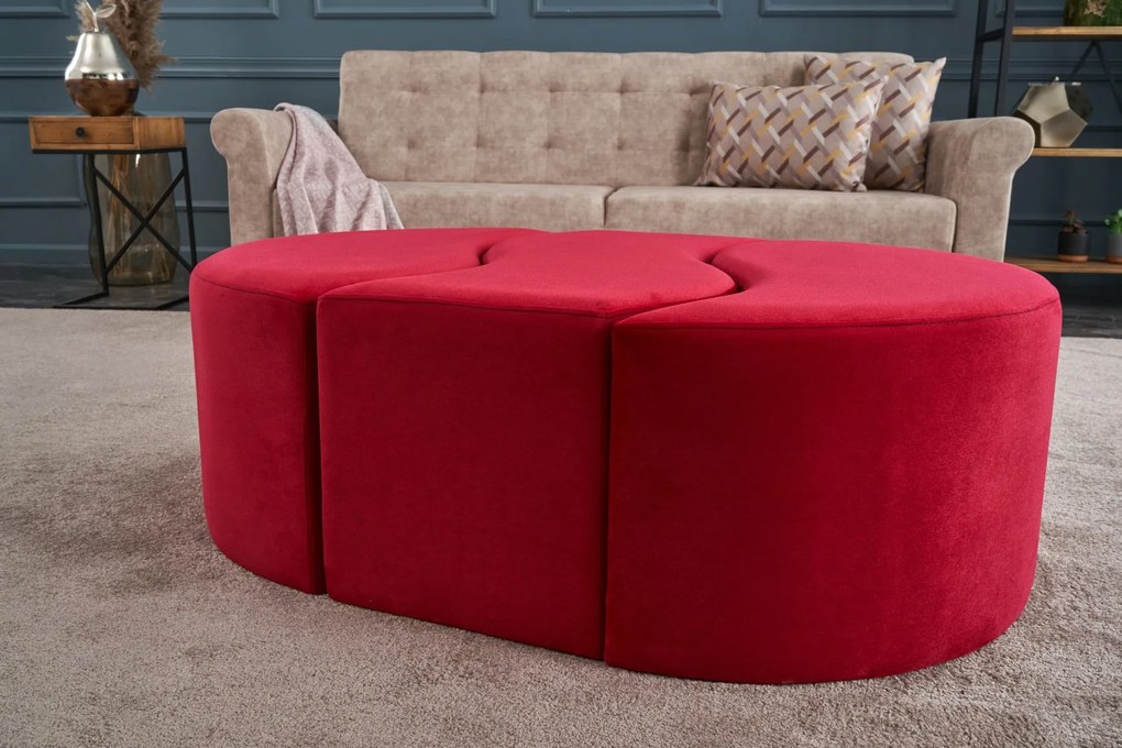 Atelier del Sofa Taburet Alya Puf - Red, Červená