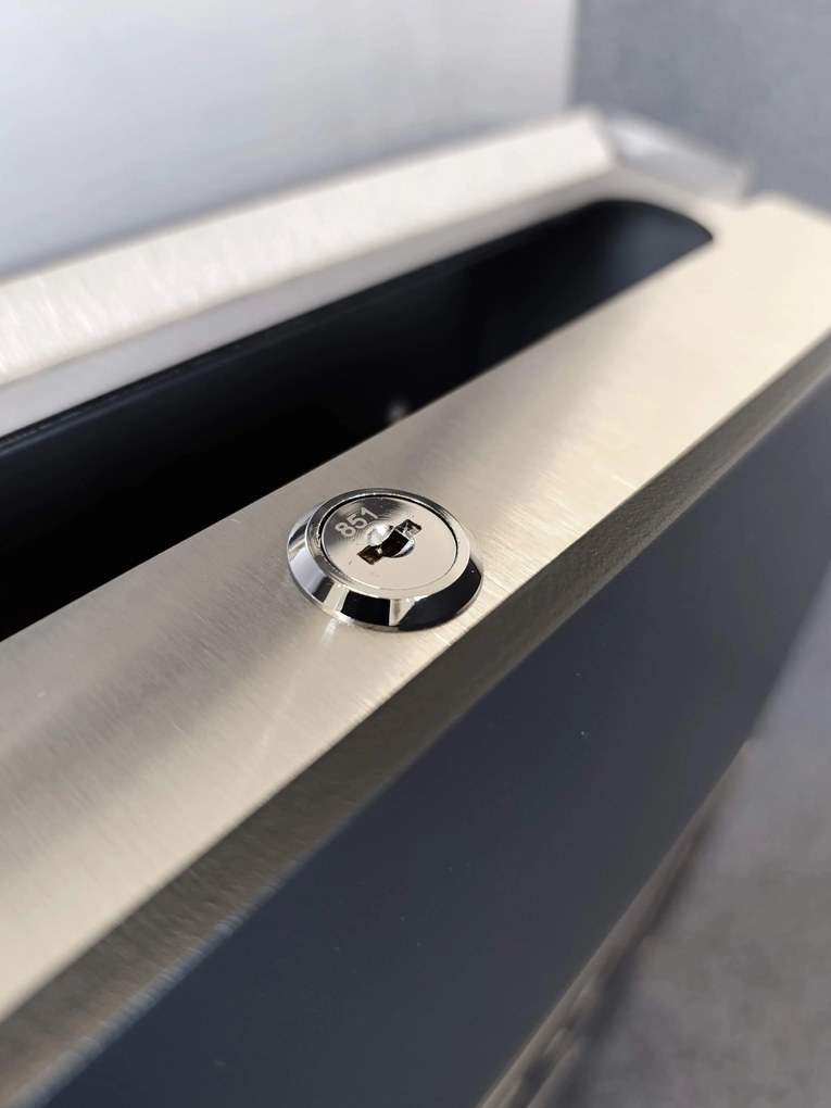 Poštovní schránka nerez s novinovou přihrádkou 2b Typ víka: SK - Nevhadzovať reklamu